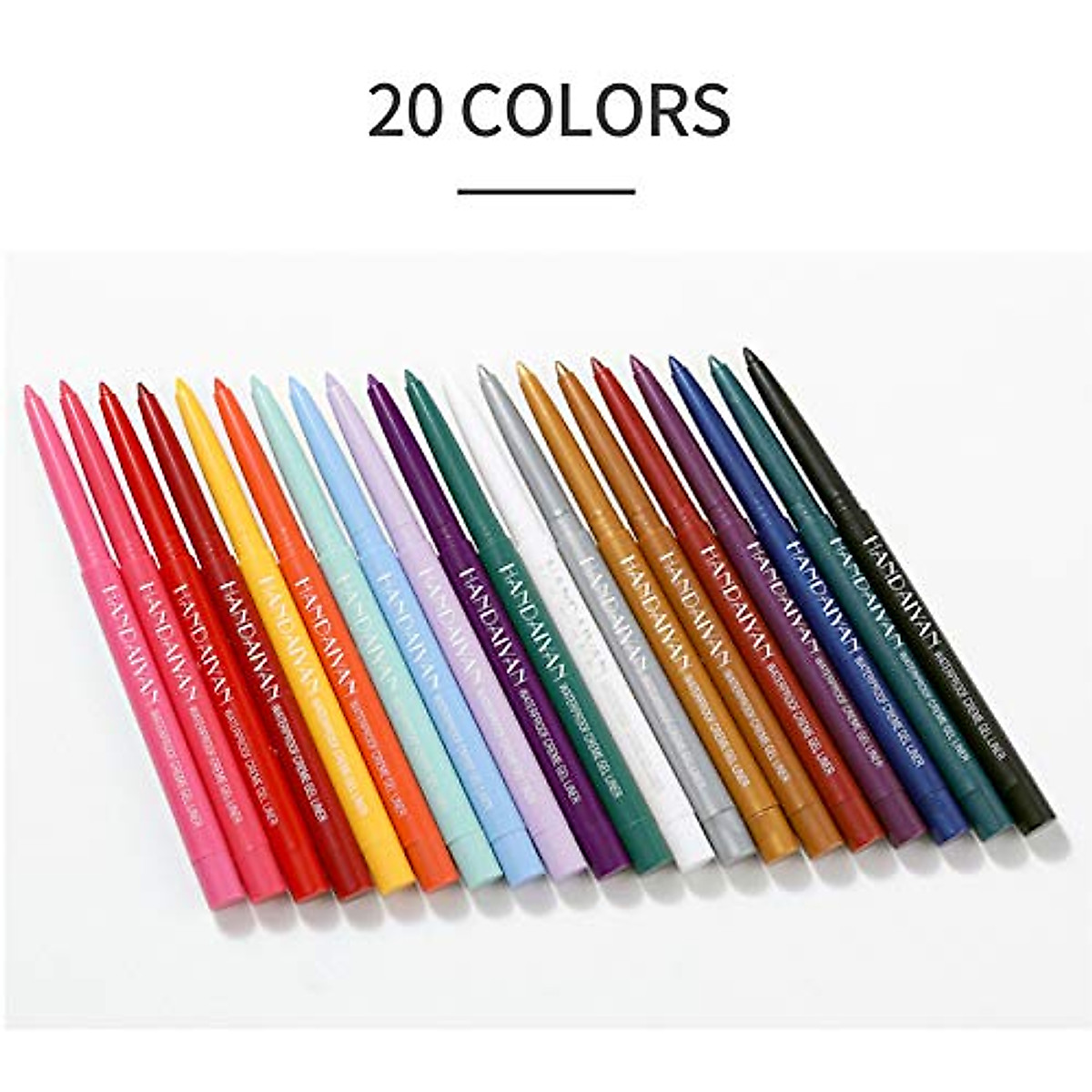 BONNIE CHOICE 20 PCS Colored Eyeliners Pencil Set, 20 Colors Waterproof Long Lasting Retractable Matte Colorful Eyeliner Milti-Functional Eyeliner Eyeshadow Pen Gifts for Women