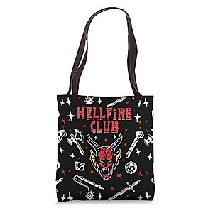 Stranger Things Hellfire Club Textbook Pattern Tote Bag