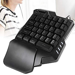 G30 One Handed Gaming Keyboard , Professional LED Backlit Keyboard , Compact 35 Keys Half Keyboard Gaming Keypad for win2000 ,XP ,Me ,Vista7 ,8 ,OS X Black