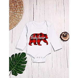 HKALL Newborn Infant Baby Boy Girls Clothes Fall Outfits Baby Bear Romper Long Pants Hat 3PCS Christmas Bodysuit Set