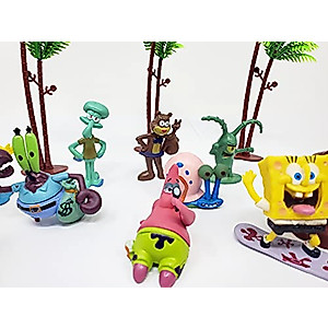 Spongebob Squarepants 14 Piece Play Set with Random Figures and Accessories - May Include Spongebob, Patrick, Squidward, Sandy Cheeks, Patrick Star, Mr. Krabs