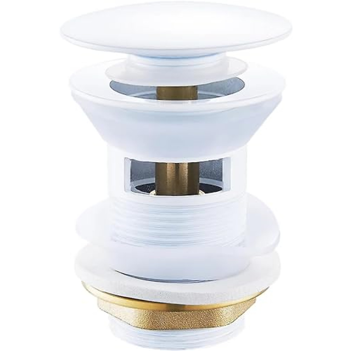 BHYTAF Sink Basin Plug Drain White Luxury Sink Pop Up Drain Stopper Basin Bathroom Lavatory Kitchen Bathtub Accessories Cap Washbasin Plug Brass