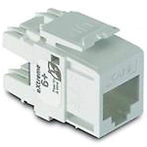 Leviton 61110-BW6 eXtreme 6+ QuickPort Connector, CAT 6, White, 25-Pack
