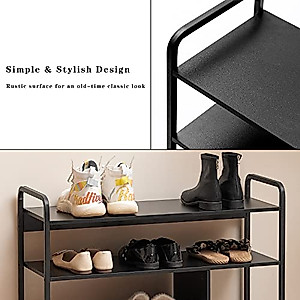 Vagusicc Shoe Rack, 4-Tier Wood Shoe Organizer, Shoe Shelf with Boots Storage 32.5 '', Sturdy Shoe Organizer, for Hallway Front Door, Entryway, Closet, Dorm Room, Industrial