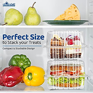 EHOMEA2Z Food Containers Clear with Lids Hinged Take Out Clam Shells Clamshell Packaging, Durable and Easy Grip, Pie To Go Containers For Desserts, Restaurants, Parties(5" x 5" - 40 Count)