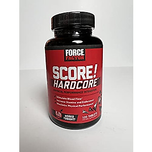 Force Factor SCORE! Hardcore, 3-Pack, Nitric Oxide Booster Supplement for Men with L-Citrulline, Yohimbe, Black Maca & B Vitamins to Boost Increase Stamina, Maximize Physical Performance, 360 Tablets