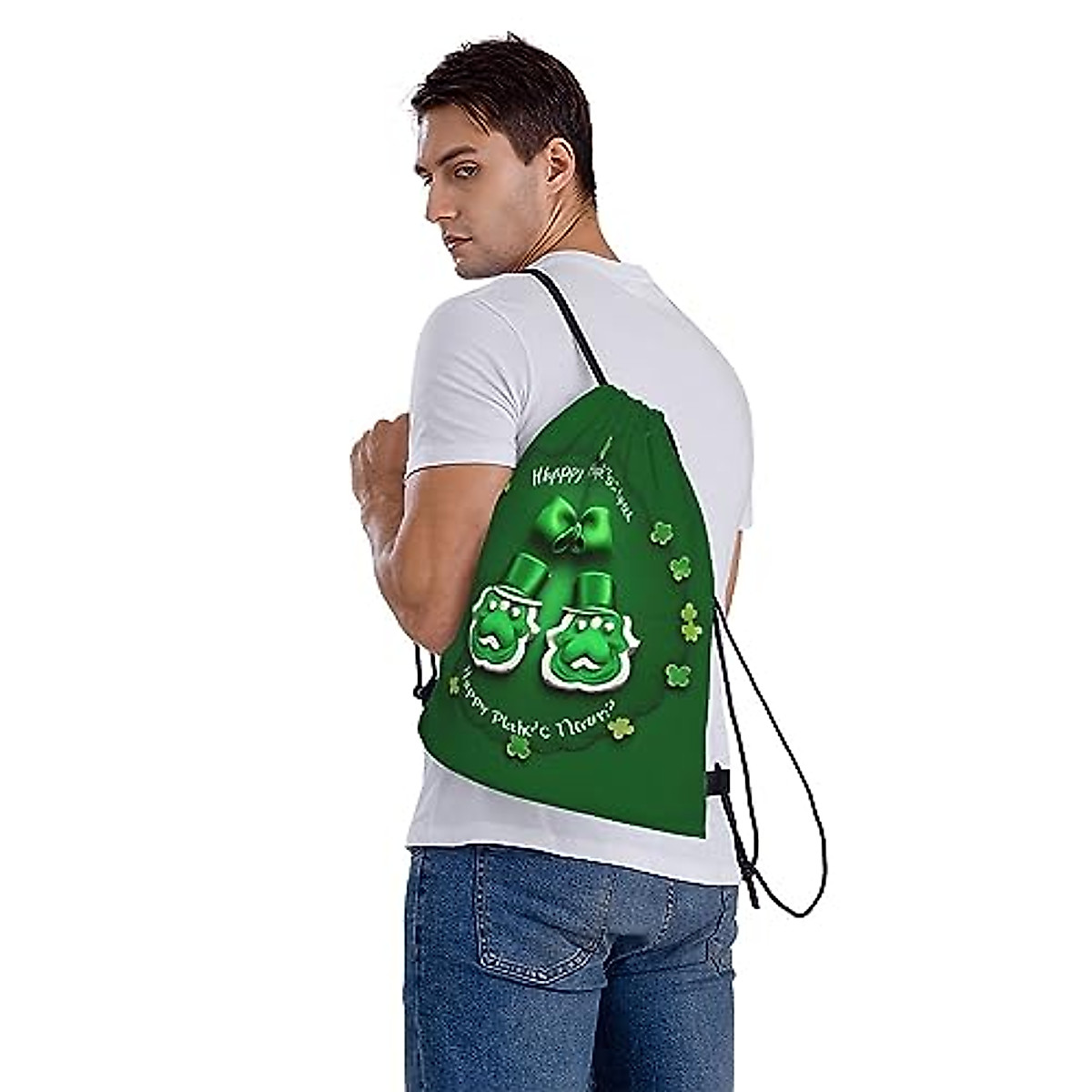Drawstring Backpack for women,Versatile drawstring bag,Water-Resistant Cinch Bag,Gym sackpack-Happy St. Patrick's Day