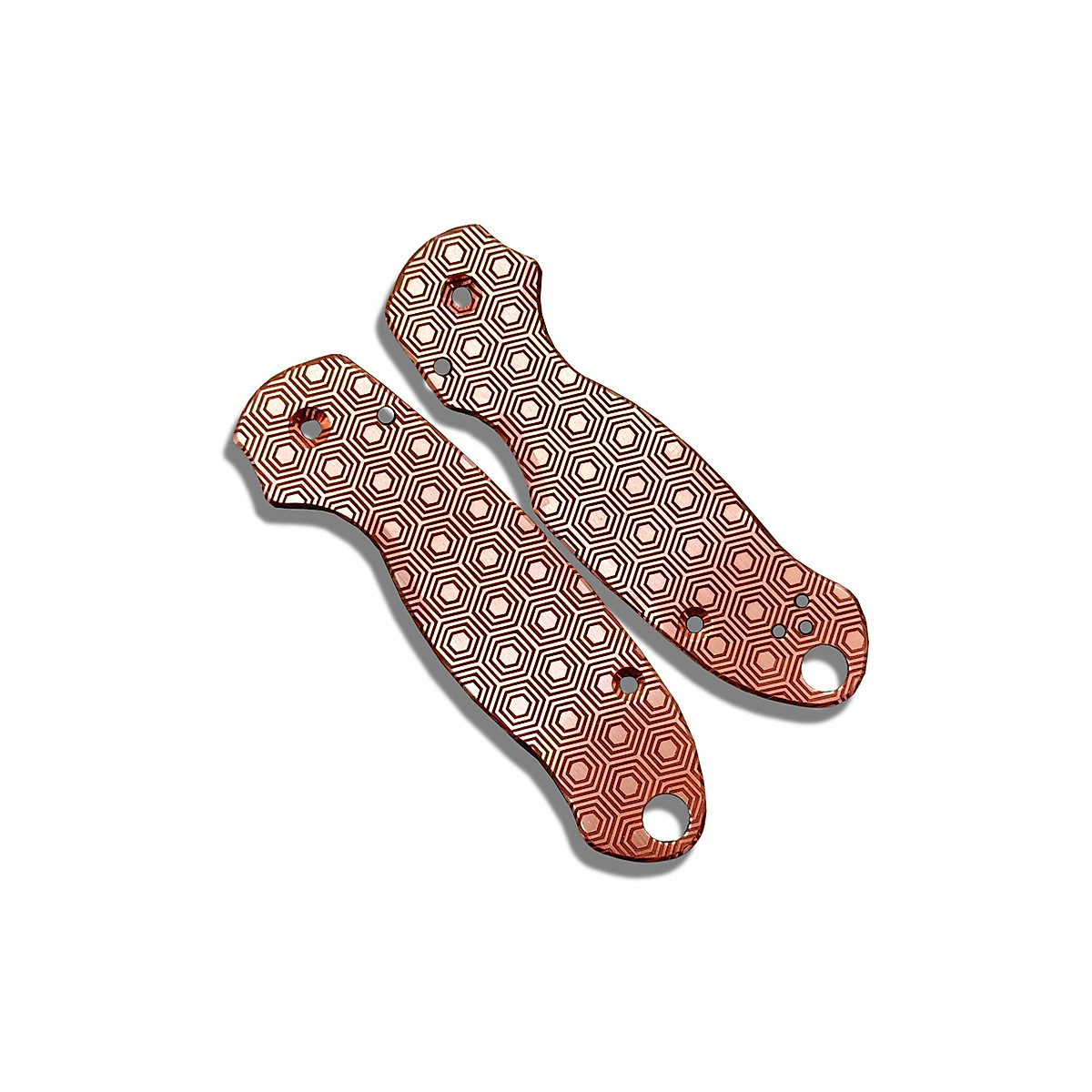 HONEYCOMB engraved Copper Scales for Spyderco Para 3