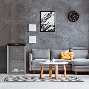 Magic Cool MCWC34SI Wine Cooler Refrigerator, 34-Bottle, Metallic