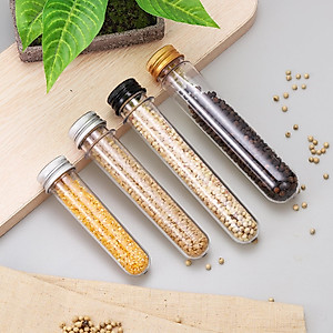 PATIKIL 30ml Plastic Test Tubes with Screw Caps, 6Pcs 109x24mm Tubes for Scientific Party Decoration Candy Bead Storage Bath Salt Lab Use, Black