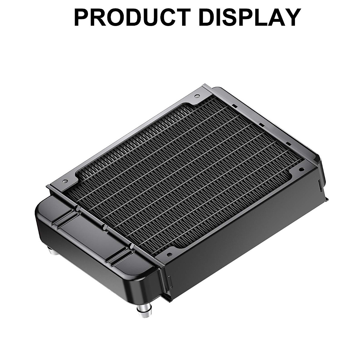 Clyxgs Water Cooling Radiator, 8 Pipe Aluminum Heat Exchanger Radiator with Fan for PC CPU Computer Water Cool System DC12V 80mm Black