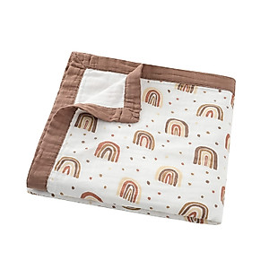 CHUNGEL 2-Layer Muslin Swaddle Blanket Cotton Muslin Quilt – 47 x 47” Boy, Girl or Gender Neutral Holiday Receiving Blanket for Baby Shower