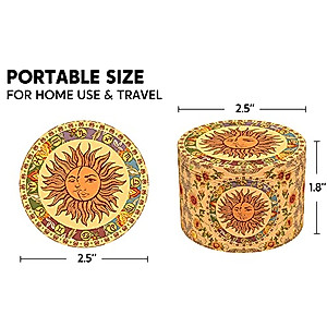 JOYTOP Grinder, 2.5 inch Vintage Boho Sun and Moon Grinder (Yellow)