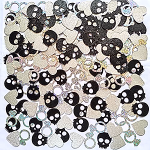 Skull Ring & Heart Confetti for Gothic Bachelorette Party Gothic Wedding Decorations