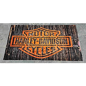 Harley Rug, Area Rugs for Living Room, Bedroom Rug, Home Decor Rug, Harley Davidson Gifts, Carpet, Rug, Modern Rug, Popular Rug,Themed Rug Hrly14.1 (31”x59”)=80x150cm