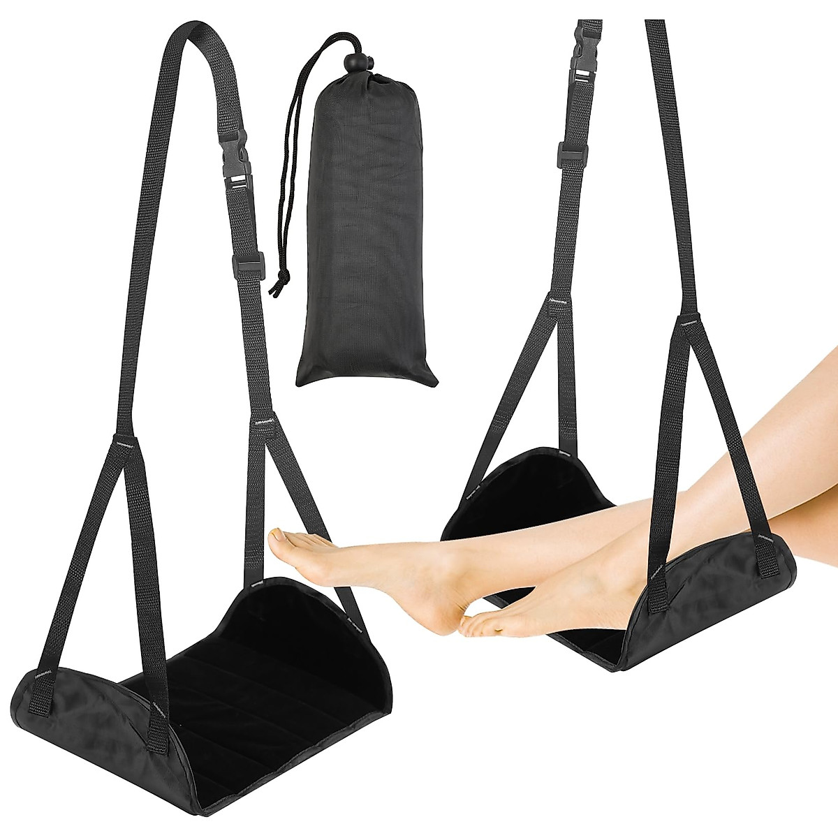 Airplane Footrest, Airplane Foot Hammock, Travel Foot Rest for Airplane, Portable Airplane Travel Leg Rest, for Airplane Travel Long Flight Essentials Home Office Footrests Foot Rest