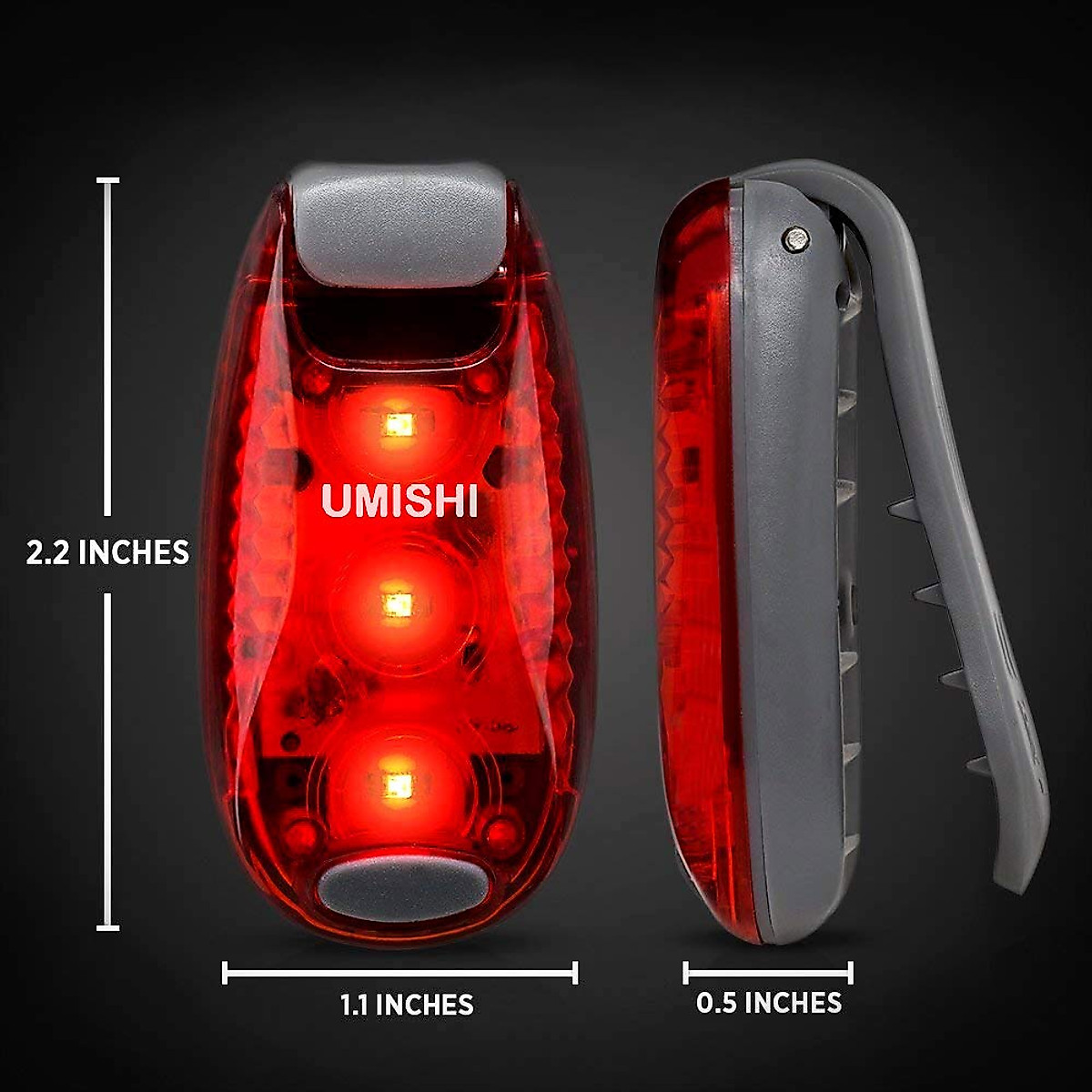 UMISHI LED Safety Light (6 Pack), Clip On Strobe Running Lights for Runners, Walking, Bicycle, Dog Collar, Stroller, Best Night High Visibility Accessories for Your Reflective Gear