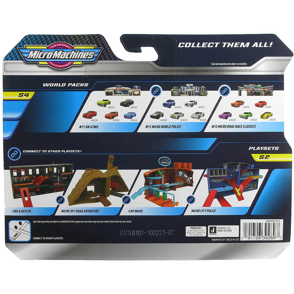 Micro Machines 2021 Series 4 World Pack #11 GM Icons: ZR1 Corvette, Pontiac Trans Am, '63 Split Window Corvette, IROC-Z Camaro, Cadillac CTS V