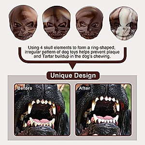 Anhozuo Dog Chew Toys for Aggressive Chewers Large Breed, Indestructible Dog Toys for Large Dogs, Tough Durable Dog Chew Toys for Medium and Large Dogs, Real Bacon Flavor Skull Elements Dog Toys