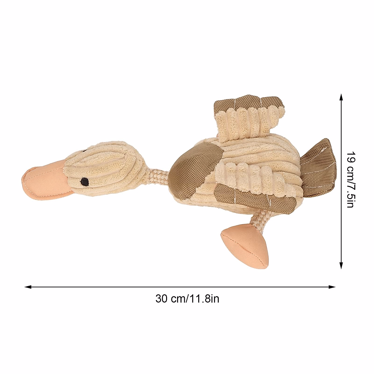 Cyrank Plush Dog Toy, Squeaky Dog Toys Cute Duck Shape Dog Chew Tough Toy Tug of War Dog Toys Stuffed Animal Dog Toys Puppy Teething Toys Durable Interactive Dog Toys for Small Medium Large Dogs