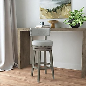 Hillsdale Furniture Lawton Wood Bar Height Swivel Stool Walnut