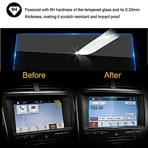HeyMoly Compatible With 2013-2024 Ford Tempered Glass Screen Protector 8 Inch, 9H Car Navigation Display Protector, F-150 F250 F350 F450 Sync2 Sync3 Escape Expedition