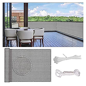 WUZMING Garden Balcony Privacy Screen Height 65/75/85/95cm Fence Wind Network for Privacy Protection HDPE UV Protection with Rope and Tie (Color : Gray, Size : 85x800cm)