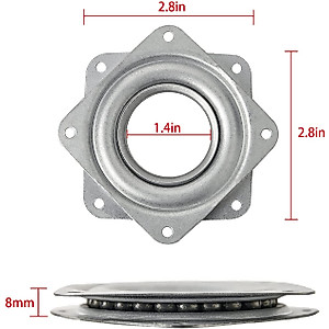 DMSTECH 2 Pack 3" Lazy Susan Turntable 200 LBS pounds Steel Ball Bearing Rotating Tray Strong Sturdy Table Cabinet Low Profile