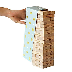 Holla Banana (O-ing [Tower]) Love & Naughty Stacking 54 Tower] [Wooden] [Block]s Funny Couple Game for Adults - with Truth or Dare Questions and Challenges