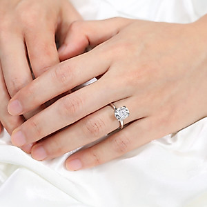 getlove Oval Cut Moissanite Engagement Ring 3ct Moissanite Rings for Women 18K Gold Plated Sterling Silver Solitaire Wedding Ring Lab Created Diamond Ring Gift for Her Size 7