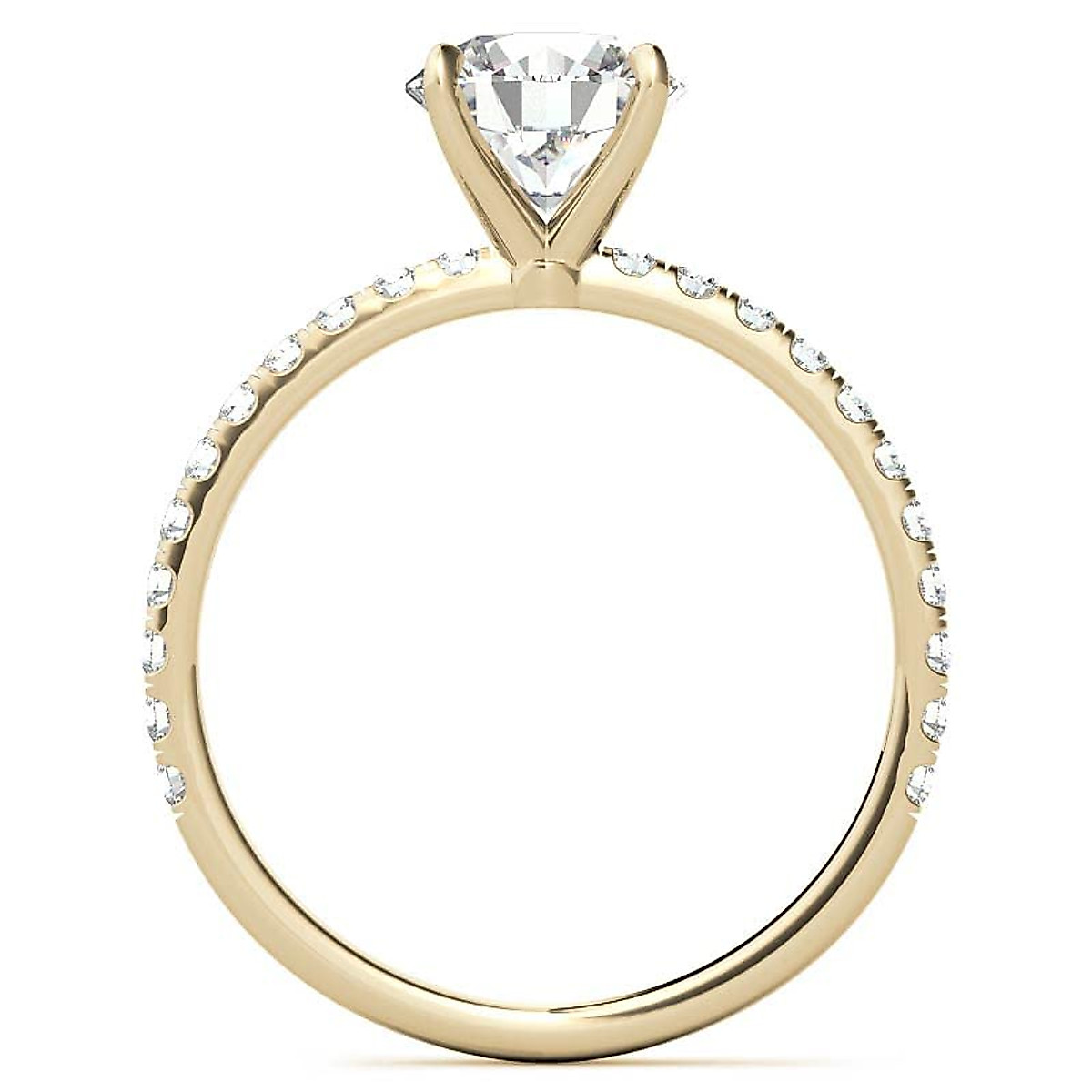 10K Solid Yellow Gold Handmade Engagement Ring 2.00 CT Round Cut Moissanite Diamond Solitaire Wedding/Bridal Rings Set for Women/Her, Amazing Ring Gift for Her