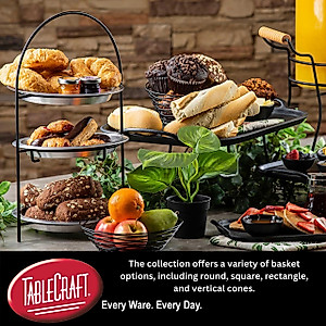 TableCraft Products BK17212 Basket, Rectangle, 12" x 9" x 3.5", Black Metal