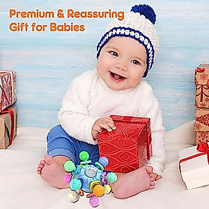 Baby Sensory Teething Teether Toys: Teething Toys for Babies 0-6 Months, Baby Toys 6 to 12 Months, Baby Teething Ball, Infant Toys for 0 3 6 9 12 Months, Baby Girls Boys Gift(Blue)