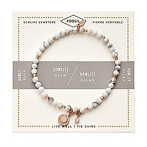 Fossil Women's Rose Gold-Tone Beaded Bracelet, Color: Rose Gold (Model: JA6934791)