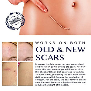 Scar Cream Gel, Advanced Silicone Scar Gel for Surgical Scars, C-Section, Stretch Marks, Acne, Surgery, Surgical Effective Treatment, Old and New Scars Management - 30g
