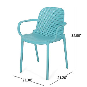 Christopher Knight Home Yanira Outdoor Dining Chair (Set of 2), Teal