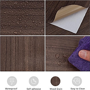 FINGERINSPIRE Repair Tape Patch 4 inch x 11 yds Wood Textured Adhesive Contact Paper(Mahogany) for Door Floor Table and Chair Shelf Liner Dresser Drawer Locker