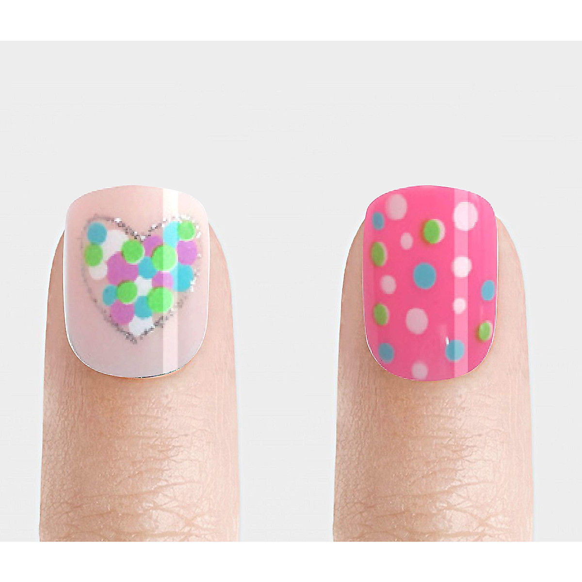 Vivace 4Pack 48Tips Color Changing Under Sun Fake Nails, Artificial Preglued Junior Sticker Nails 11461 etc (Sun 1)