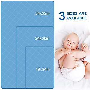 Baby Waterproof Pad Washable, Non-Slip Baby Crib Mattress Pad Potty Training Pads 24'' x 36'', Reusable Underpads Bed for Baby Sleeping, Pee Pads for Kids