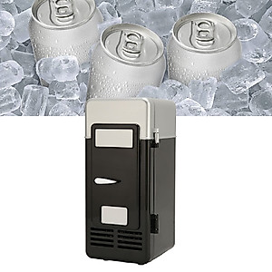 Mini Fridge, Mini USB-Powered Fridge Cooler,USB Fridge Insulated Cooling Small Portable Low Decibel Energy Saving Semiconductor Refrigeratior for Bedroom, Car, Office Desk & Dorm Room (Black)