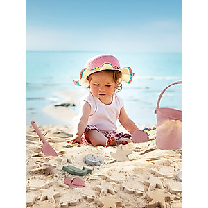 9Pcs Silicone Sand Toys for Baby with Portable Beach Bag - Kids Beach Set with Beach Toy Molds Shovel Bucket Set - Sand Toys Toddler Sandbox Toys for Kids Outdoor Summer Playset