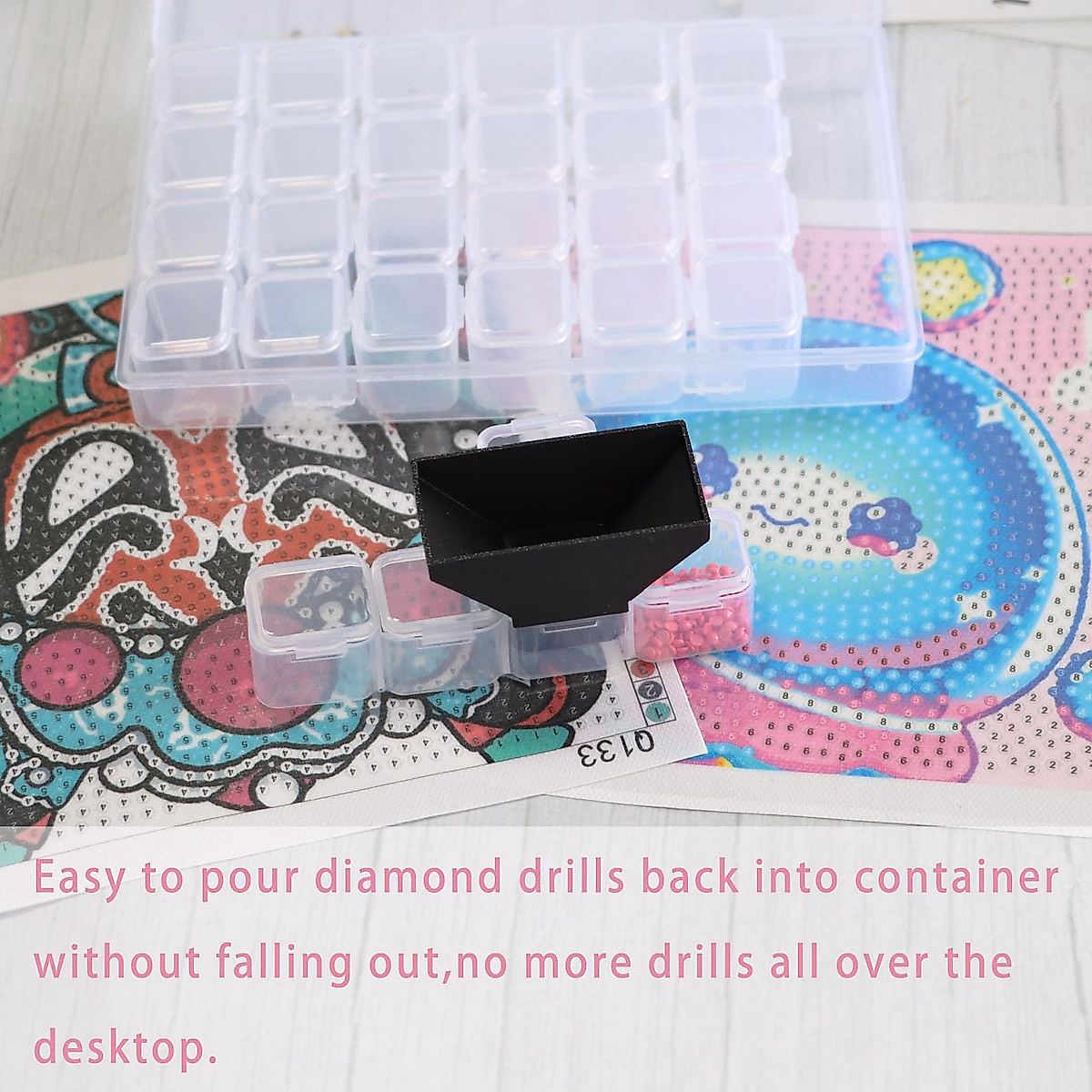 PIAOLGYI Diamond Painting Funnel,Diamond Art Painting Tool Accessories for DIY Art Craft(Black)