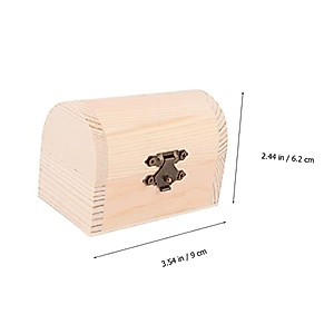 EXCEART 2pcs box with Locking Simple Size Your DIY Jewelry Lid Storage and Paintable Organizer Handcraft Case Center Clasp Make Wood Hinged Trinket Arch Gift Home Wooden for Decoration