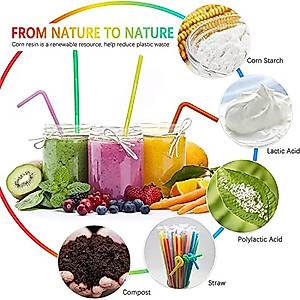 200 Pcs 10.2 Inch Colorful Flexible Drinking Straws, Individual Package Disposable Plastic Fancy Straws.