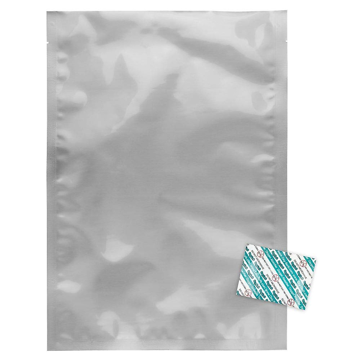 Dry-Packs 1-Gallon, 10"x14" Mylar Bags and 300cc Oxygen Absorbers, 100 Pack - for Food Shipping & Storage,Silver - AI-10074