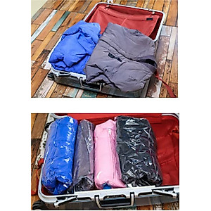 16 Travel Compression Bags Roll Up Space Saver Bags for Luggage, (6 Large, 6 Medium, 4 Small) No Vacuum or Pump Needed Vacuum Storage Bags for Travel