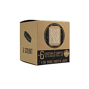 Trellis + Co. 316 Stainless Steel Wide Mouth Mason Jar Lids - 12 Pack - for Storage, Dry Goods, Pickling, Gifts - Durable & Rustproof - Mason Jar Tops