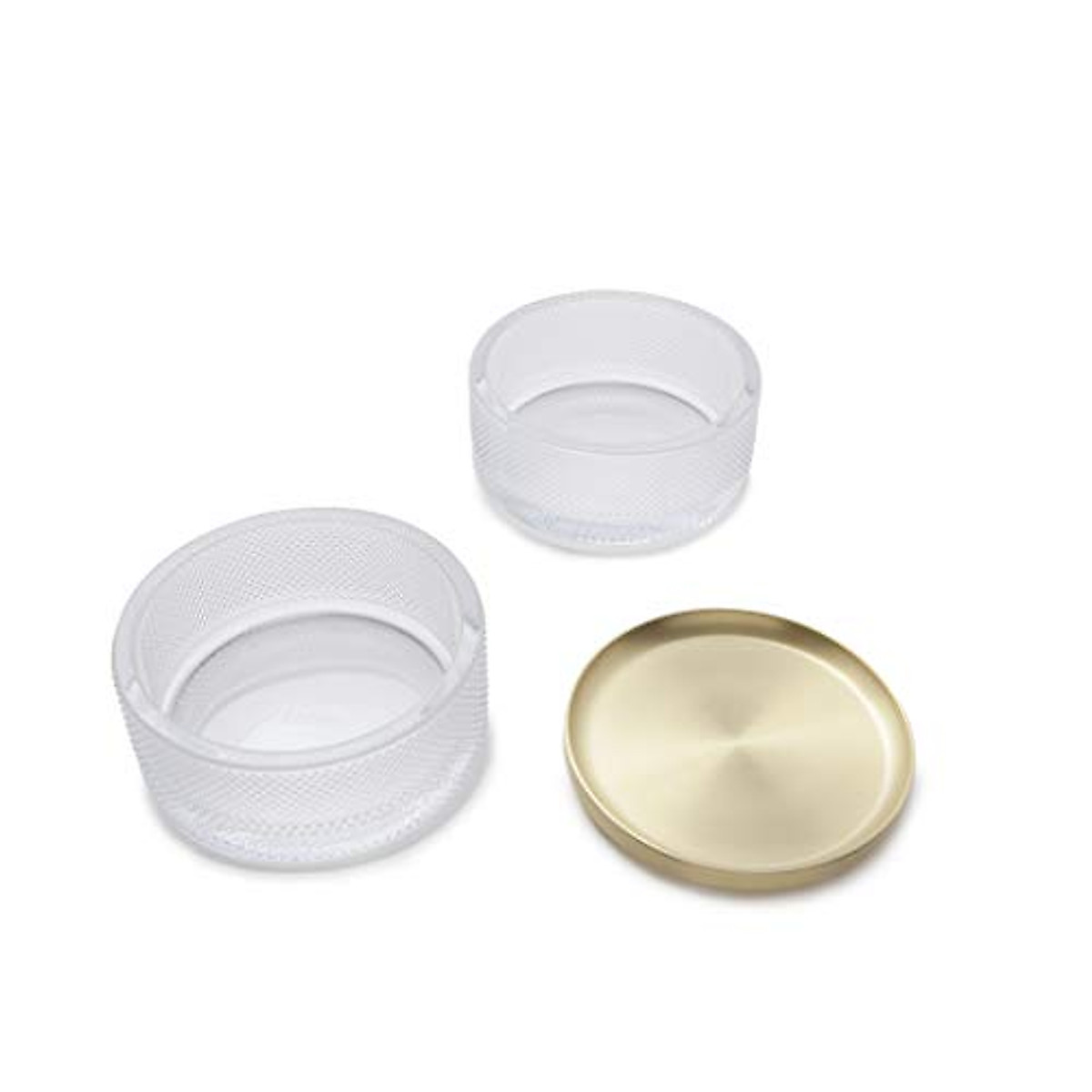 Umbra Tesora Jewelry Organizer, Two-Tier Storage Box with Removable Lid, Glass/Brass