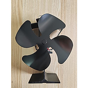 HAWCAFU Wood Stove Fan 4 Blades Fireplace Fan Heat Stove Fan Pellet Stove Fan for Fireplace/Burner/Logs/Fireplace