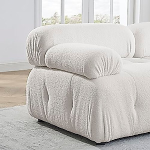Free Combination Sectional Sofa Reversible Modular Couch Rearrangeable L-Shaped Corner 4 Seaters Sofá with Movable Chaise Ottoman,Upholstered Cloud Deep Seat Couches for Living Room